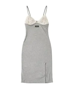 Miu Miu Lace Trimmed Slit Mini Dress