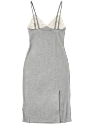 Miu Miu Lace Trimmed Slit Mini Dress