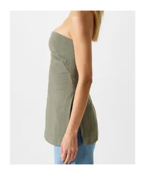 ST. AGNI Sleeveless Column Tunic Top With Back Zipper