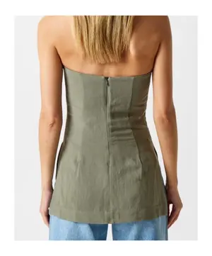 ST. AGNI Sleeveless Column Tunic Top With Back Zipper