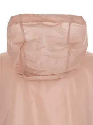 Moncler Logo Patch Zip-up Jacket - Pink