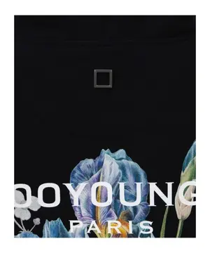 WOOYOUNGMI Floral Print Hoodie - Black