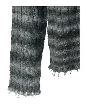 WON HUNDRED Striped Crew Neck Sweater With Fringed Hem
