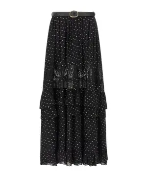 SELF-PORTRAIT Chiffon Lace Maxi Skirt
