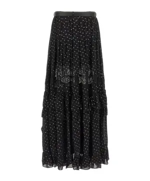 SELF-PORTRAIT Chiffon Lace Maxi Skirt