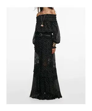 SELF-PORTRAIT Chiffon Lace Maxi Skirt