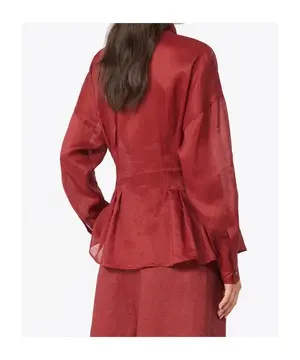 Max Mara Fitted Waist Shirt - Brick Red