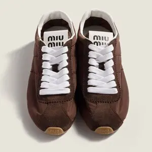 Miu Miu Round Toe Lace-up Sneakers - Multicolor