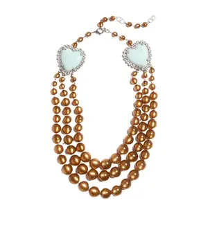 Valentino Garavani Coeur Hyperbole Heart Motif Necklace - Yellow