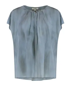 Vince Pleated Gradient Silk Top