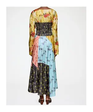 GANNI Printed Silk Dress - Multicolor