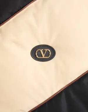 Valentino Garavani Chevron Zip-up Hooded Jacket With V Logo