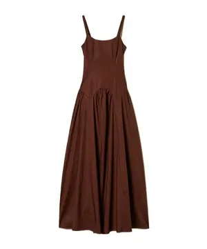 TWINSET Open-back Maxi Dress With Pleated Skirt