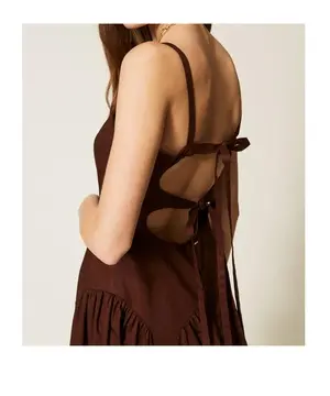 TWINSET Open-back Maxi Dress With Pleated Skirt