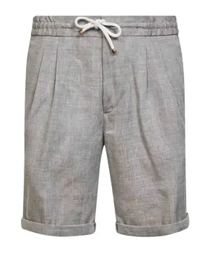 Brunello Cucinelli Pleated Drawstring Shorts - Gray