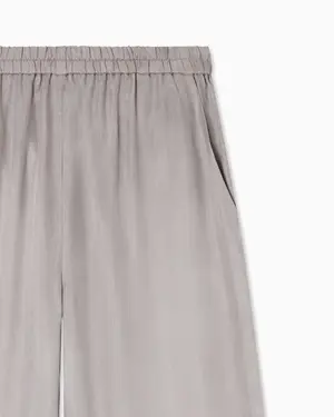 Emporio Armani Wide-leg Drawstring Pants - Grey