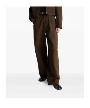 LEMAIRE Wide-leg Cotton Twill Trousers