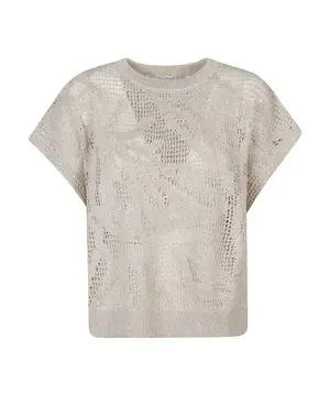 BRUNELLO CUCINELLI Brunello Cucinelli Dazzling Water Lilies Knit T-Shirt
