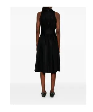 TWINSET Sleeveless V-neck Belted Dress With Matching Hardware