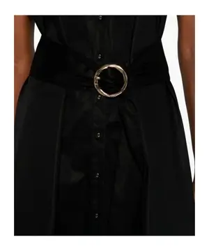 TWINSET Sleeveless V-neck Belted Dress With Matching Hardware