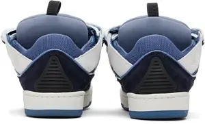 LANVIN Curb Leather Sneakers - Black/navy Blue