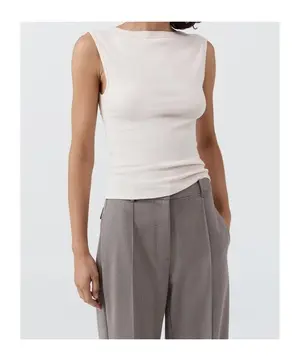 ST. AGNI Sleeveless Backless Top - Shell Pink