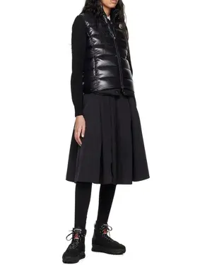 Moncler Pleated Midi Skirt With Removable Belt