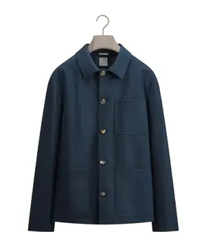 Dior Logo Embroidered Work Jacket - Dark Blue