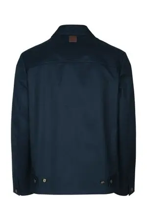 Dior Logo Embroidered Work Jacket - Dark Blue