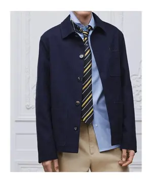 Dior Logo Embroidered Work Jacket - Dark Blue