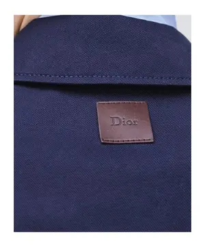 Dior Logo Embroidered Work Jacket - Dark Blue