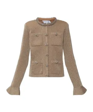 SELF-PORTRAIT Embellished Trim Cardigan