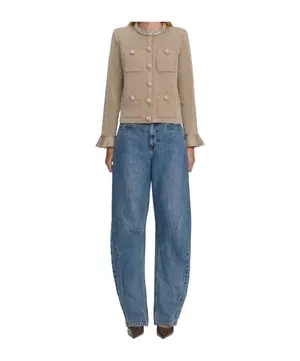 SELF-PORTRAIT Embellished Trim Cardigan