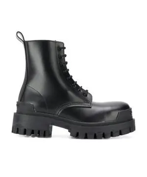 Balenciaga Lace-up Ankle Boots - Black