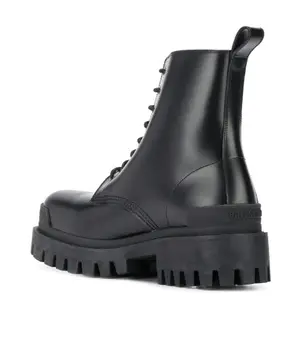 Balenciaga Lace-up Ankle Boots - Black