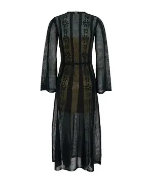 TWINSET Sheer Crochet Long Knitted Dress