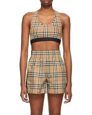 Burberry Vintage Check Sports Bra - Nude
