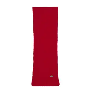 VIVIENNE WESTWOOD Knitted Detail Scarf - Red