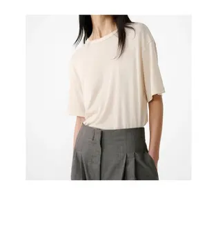 Studio Nicholson Rond Short-sleeve T-shirt In Lyocell Knit - Canvas