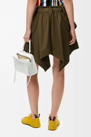 Loewe Cargo Skirt In Cotton And Silk - Green