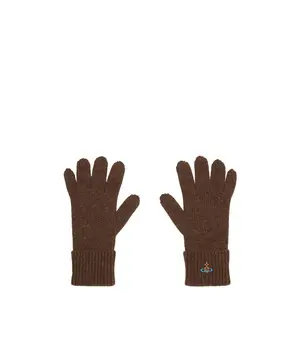 VIVIENNE WESTWOOD Knitted Gloves With Logo Embroidery
