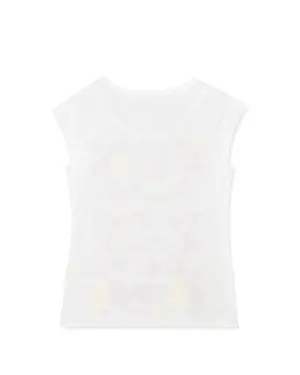 Iceberg Sleeveless T-shirt With Graphic Print - White