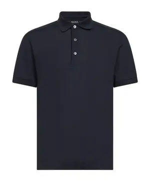 Zegna Ribbed Knit Polo Shirt - Black