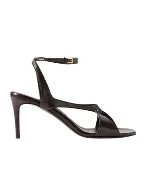 Khaite Liria Ankle Strap Sandals - Chocolate
