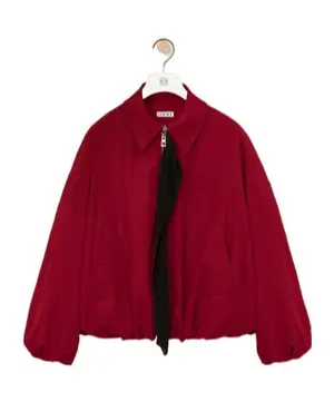 Loewe Embroidered Logo Zip-up Jacket - Red