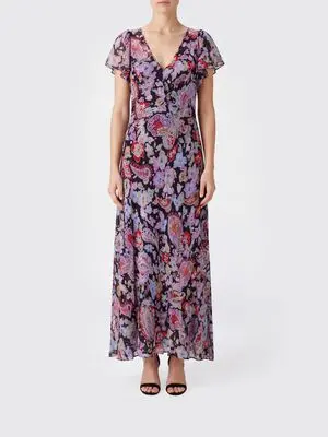 Rixo V-neck Paisley Print Midi Dress - Multicolor