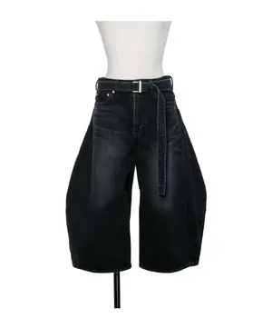Sacai Belted Wide Leg Trousers - Black