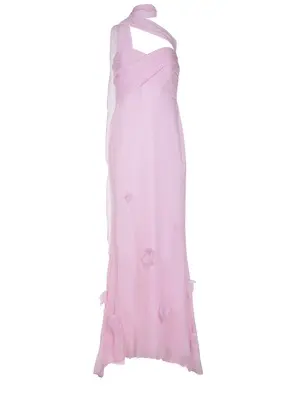 SELF-PORTRAIT Draped Scarf Maxi Dress