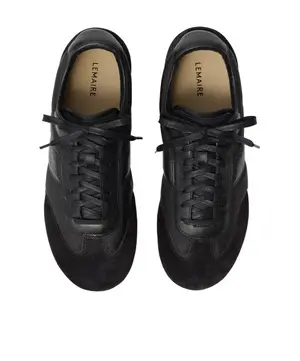 LEMAIRE Soft Runners In Suede And Nylon - Black