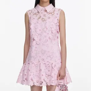 SELF-PORTRAIT Embellished Trim Lace Mini Dress
